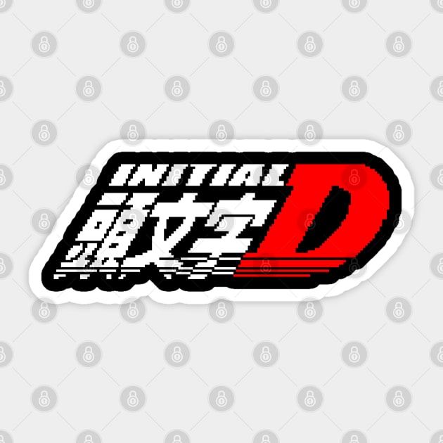 Initial D Logo Pixel Art 2 - Initial D - Sticker | TeePublic